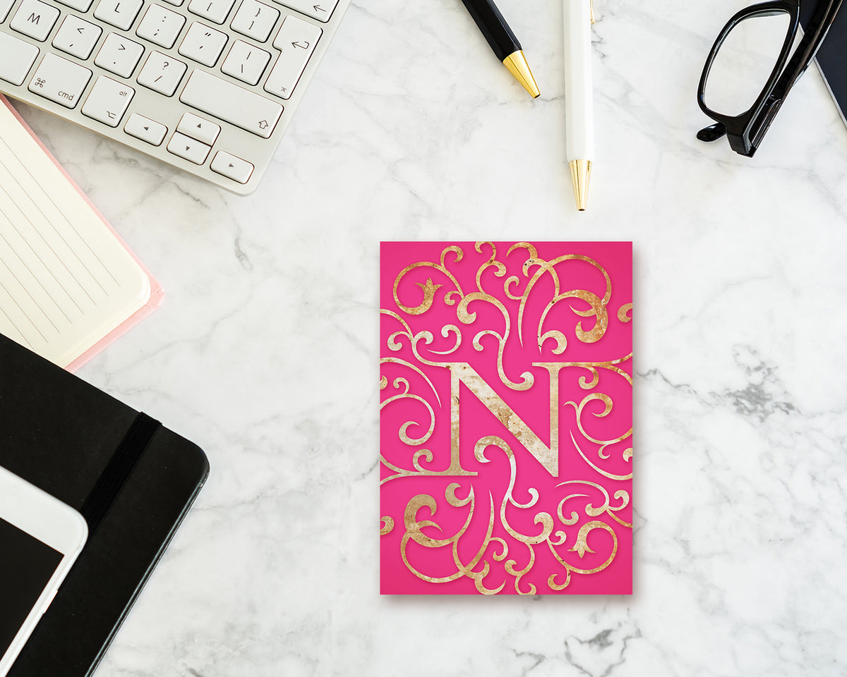 Alphabet Mandela Letter Personalized Monogram Note Cards - ArtPinStar.com