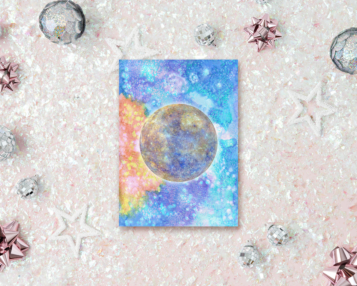 Mercury Personalized Planet Greeting Cards - ArtPinStar.com